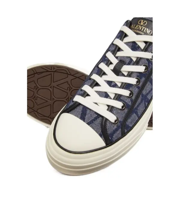 Valentino Garavani Toile Iconographe Lace-up Sneakers - White