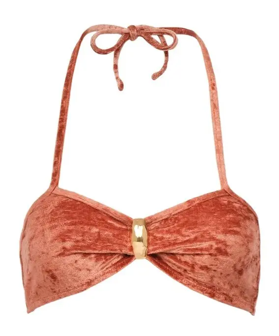 Chloé Velvet Halterneck Bikini Top - Mucheng