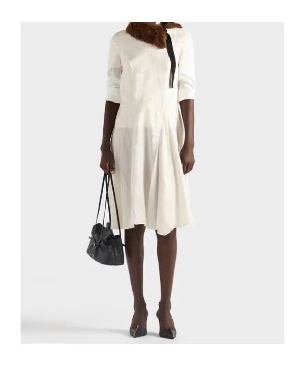 Prada Floral Jacquard Short Sleeve Dress