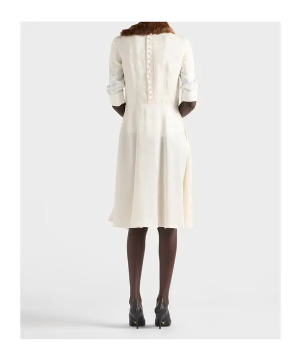 Prada Floral Jacquard Short Sleeve Dress