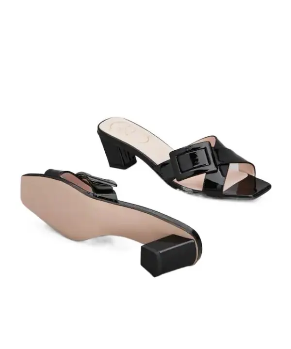 ROGER VIVIER Belle Vivier Mules - Black