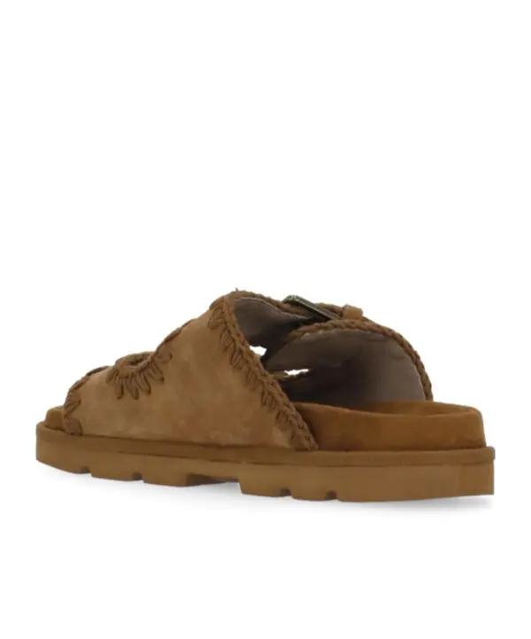 Mou Double Buckle Sandals - Brown