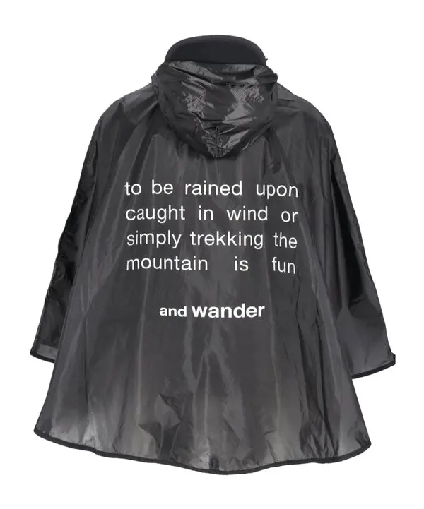 AND WANDER Drawstring Hooded Raincoat