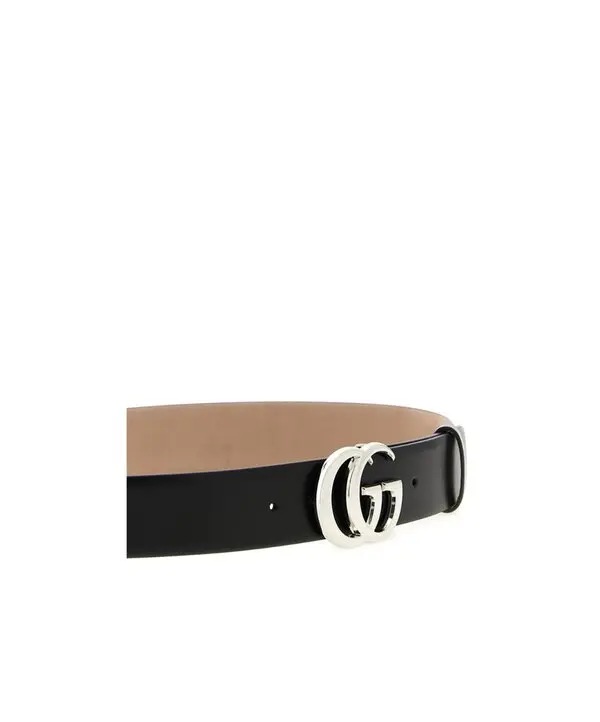 Gucci Marmont Double G Buckle Belt - Black