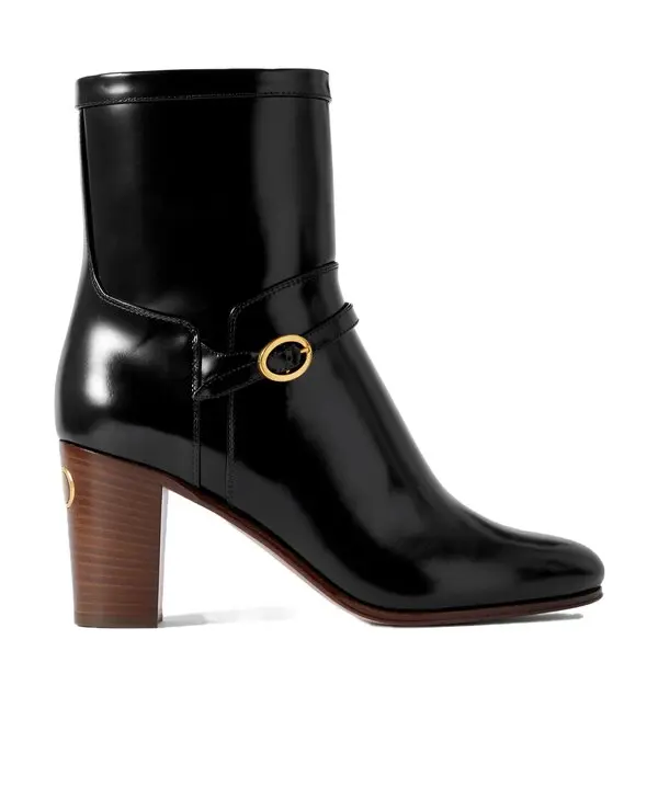 Valentino Garavani Round-toe Ankle Boots With Buckled Detail