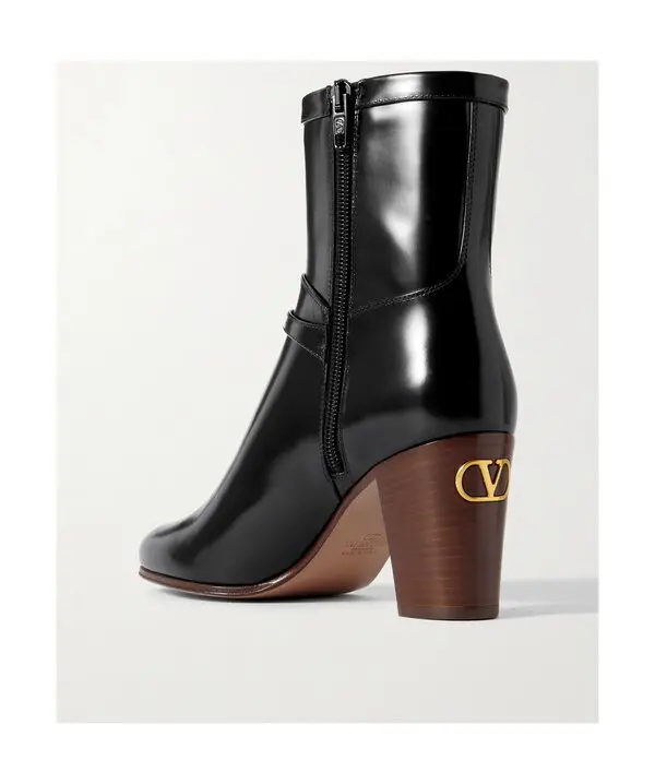 Valentino Garavani Round-toe Ankle Boots With Buckled Detail