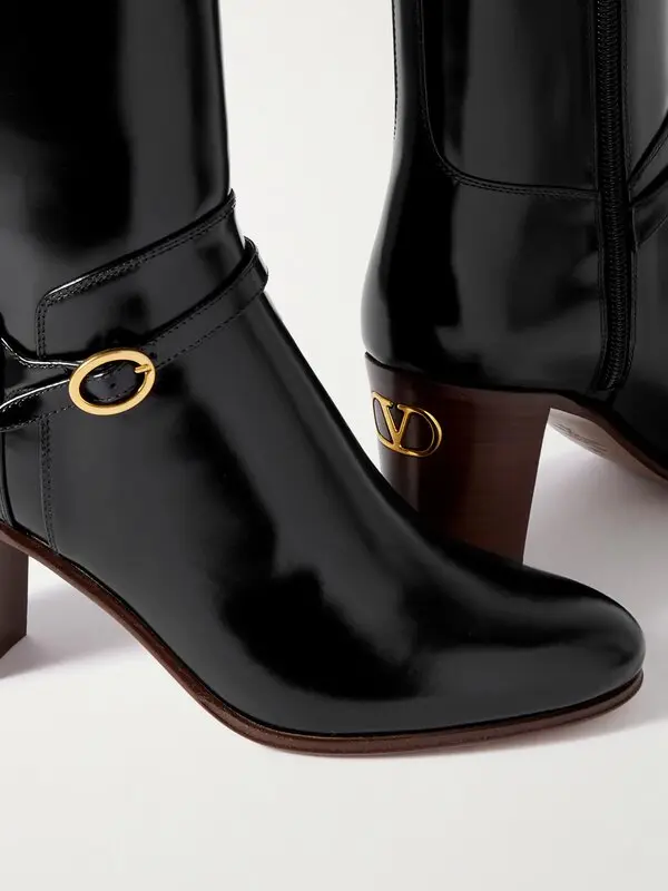 Valentino Garavani Round-toe Ankle Boots With Buckled Detail