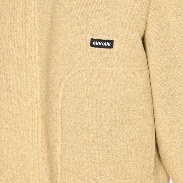Miu Miu Oversized Bomber Knitted Jacket - Brown