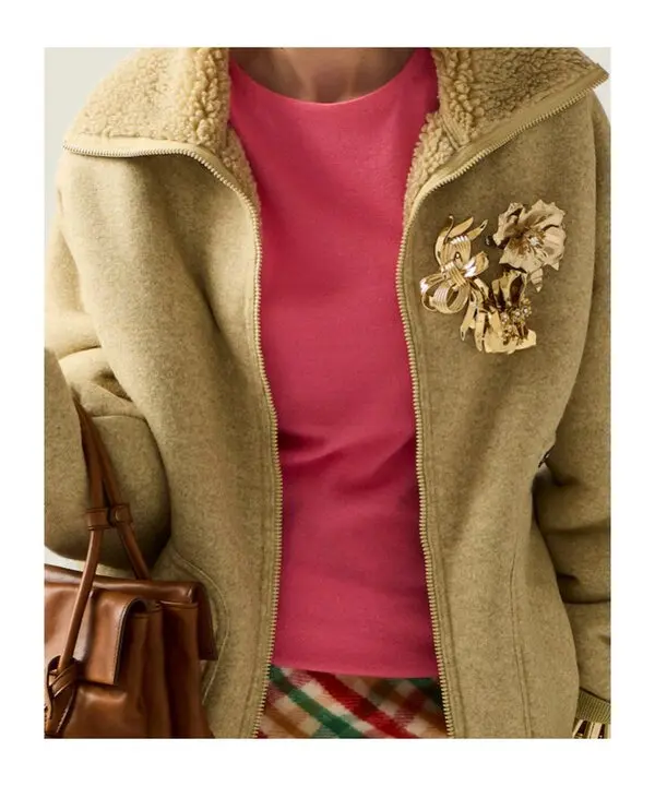 Miu Miu Oversized Bomber Knitted Jacket - Brown