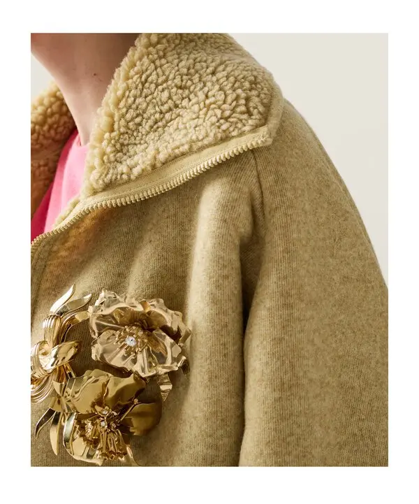 Miu Miu Oversized Bomber Knitted Jacket - Brown