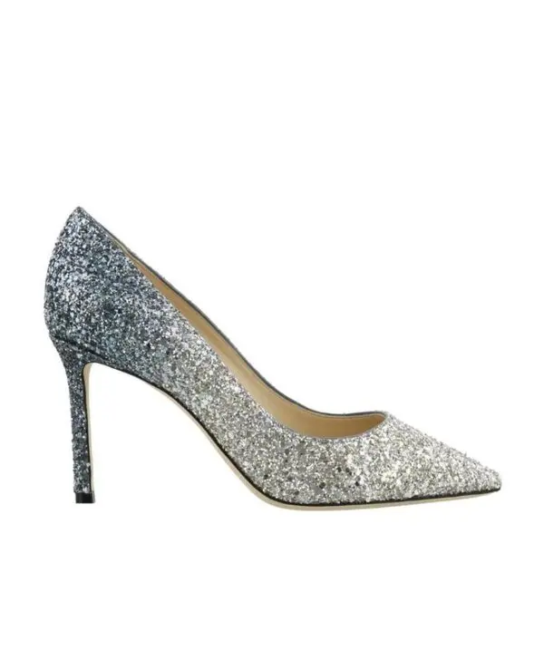JIMMY CHOO Romy 85 Glitter Gradient Pointed Stiletto Heels