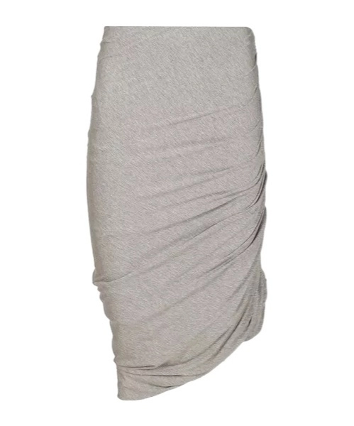 Attico Asymmetric Draped Midi Skirt - Gray