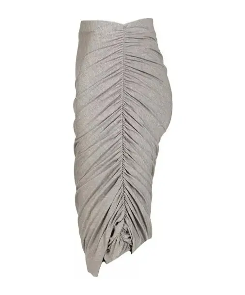 Attico Asymmetric Draped Midi Skirt