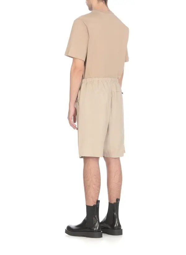 MSGM Buckled Belted Wide-leg Shorts - Nude