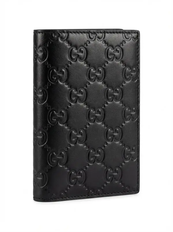 Gucci Gg Emblem Passport Holder - Black