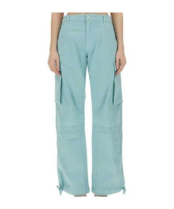 Moschino Multi-pocket Cargo Pants With Drawstring Ankles - Blue