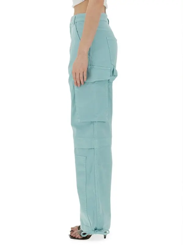 Moschino Multi-pocket Cargo Pants With Drawstring Ankles - Blue