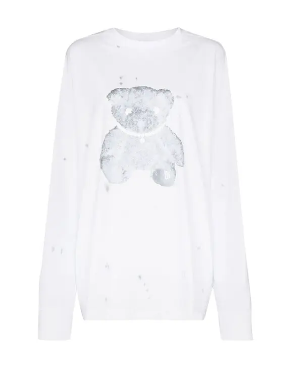 We11Done Teddy Bear Cotton Sweatshirt - White