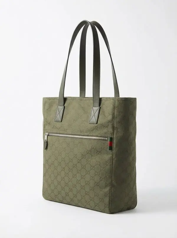 Gucci Gg Monogram Tote Bag - Forest Green