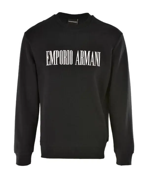 Emporio Armani Logo Crew Neck Sweater - Black