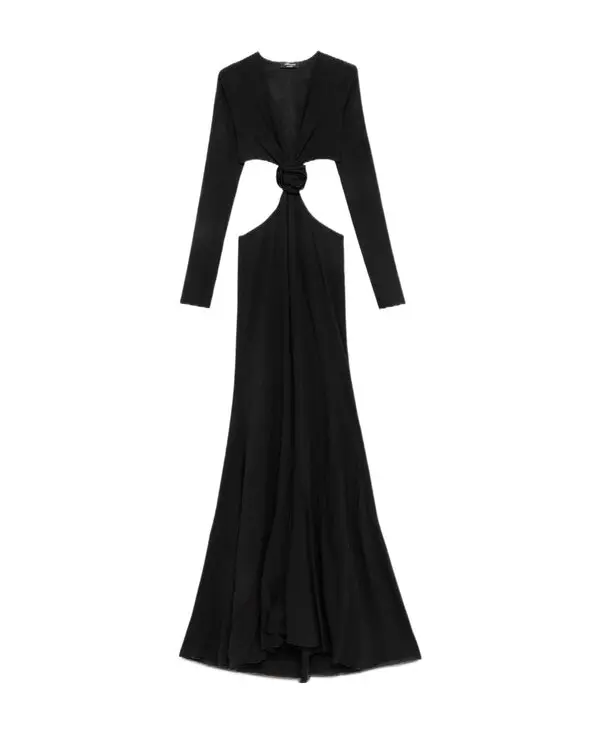 Blumarine Rose Detailed Cut-out Long Dress
