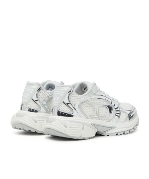DIESEL® S-pro-v-dense Low Top Sneakers With Silver Detailing - White/silver