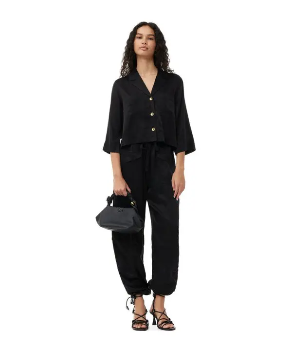 GANNI Loose Fit Cargo Trousers
