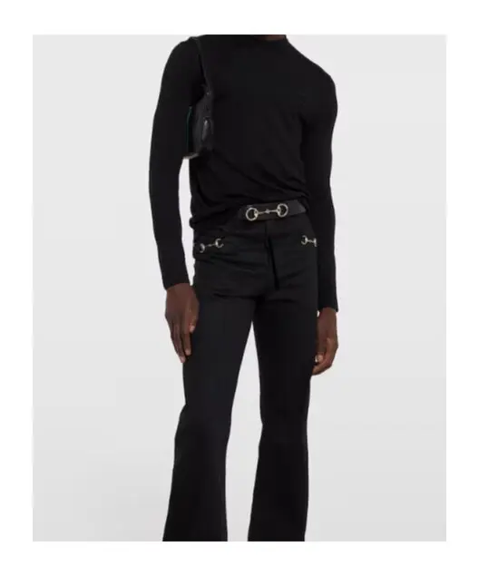 Gucci Knit Wool Sweater With Double G Embroidery - Black