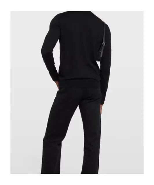 Gucci Knit Wool Sweater With Double G Embroidery - Black
