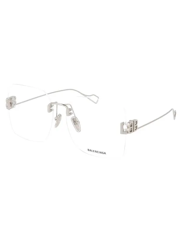 Balenciaga Bb Rimless Square Frame Eyeglasses