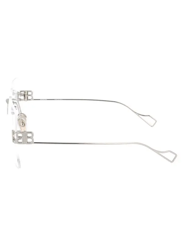 Balenciaga Bb Rimless Square Frame Eyeglasses