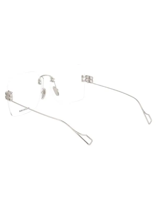 Balenciaga Bb Rimless Square Frame Eyeglasses
