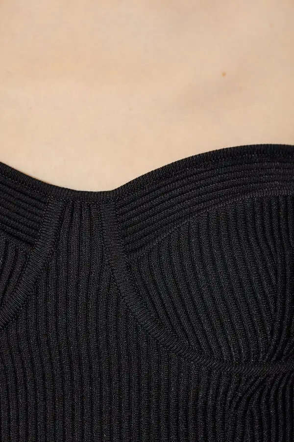 Alexander McQueen Ribbed Cropped Bustier Top