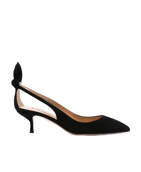 AQUAZZURA Bow Detail Pointed Toe Pumps - Black