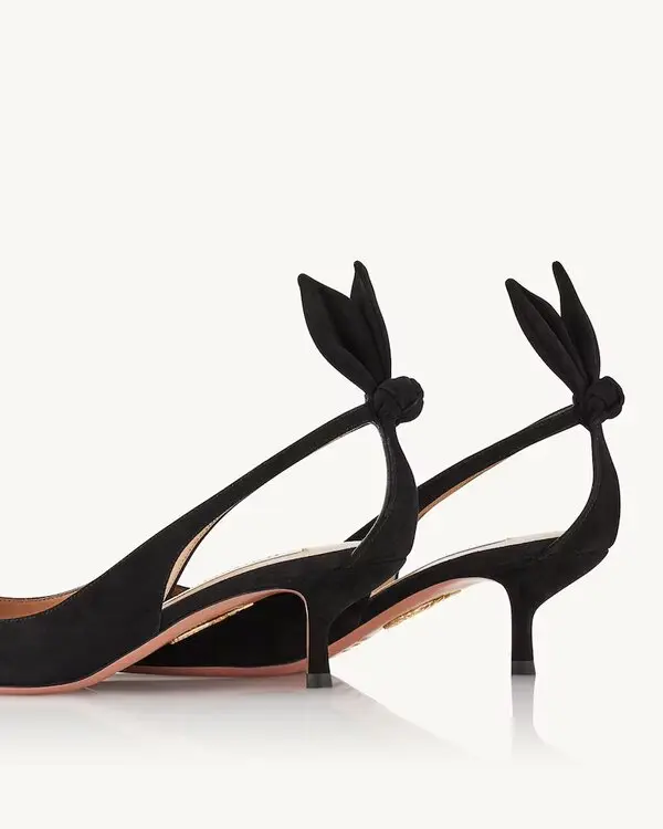 AQUAZZURA Bow Detail Pointed Toe Pumps - Black