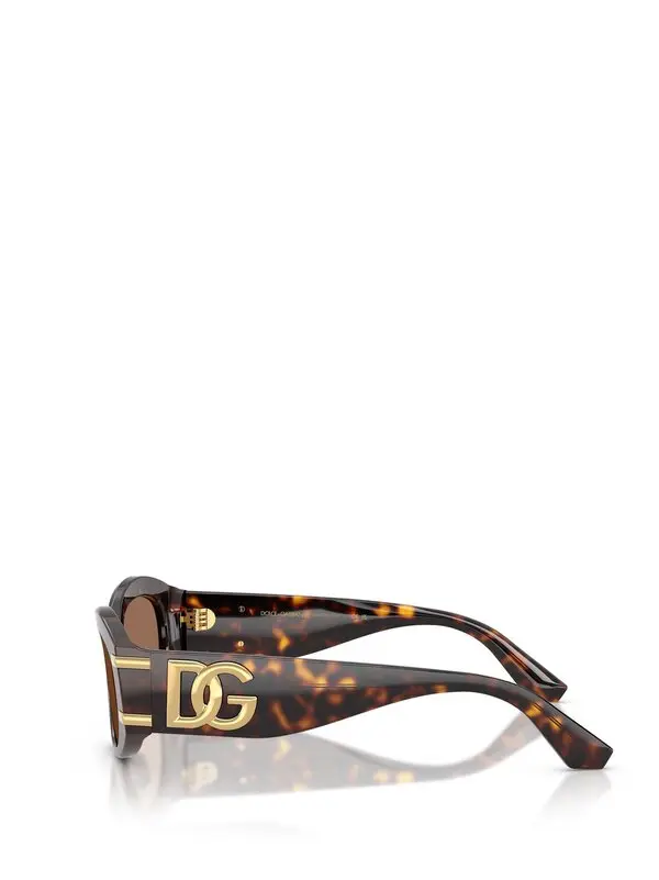 Dolce & Gabbana Oval Frame Sunglasses - Brown