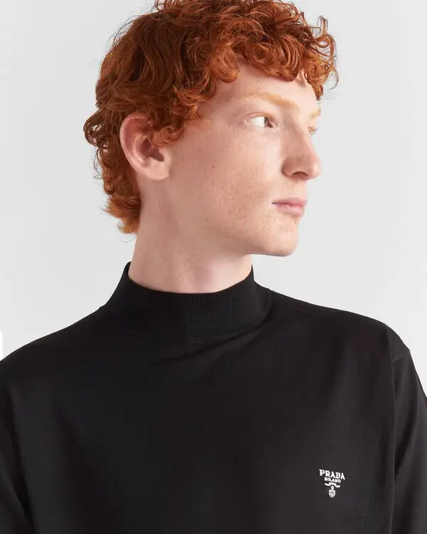 Prada Superfine Wool Turtleneck Sweater - Black