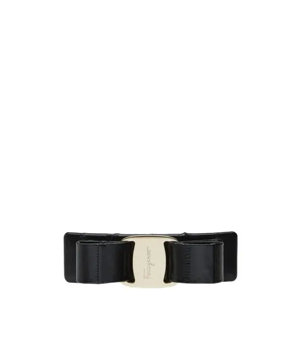 FERRAGAMO Logo Engraved Hair Clip - Black
