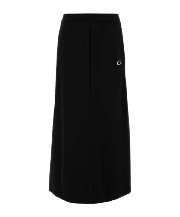 Balenciaga Stripe Detail Maxi Skirt - Black