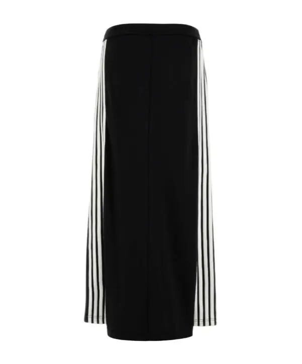 Balenciaga Stripe Detail Maxi Skirt - Black