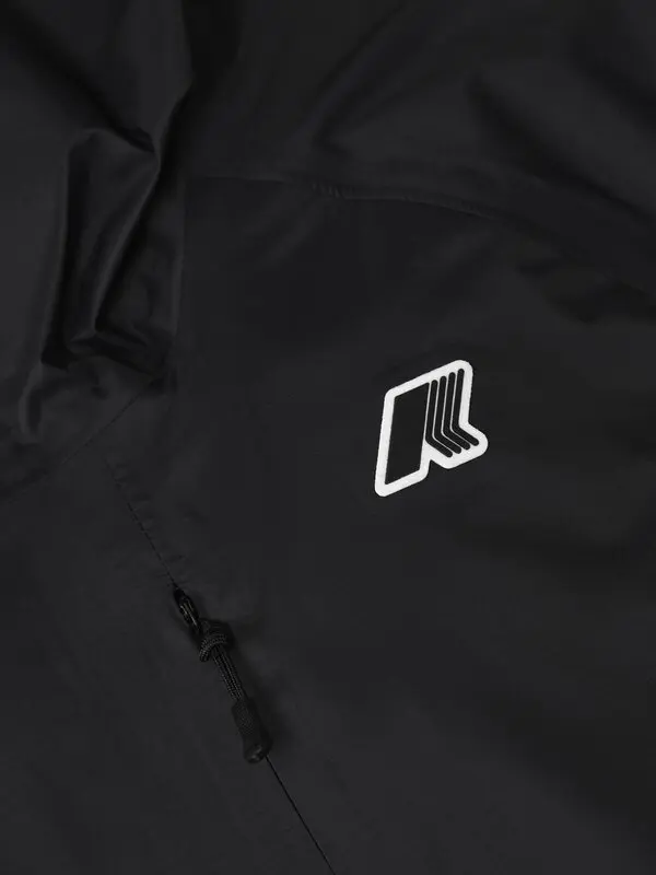 K-WAY Long-sleeved Hooded Jacket With Embroidered Logo - Black