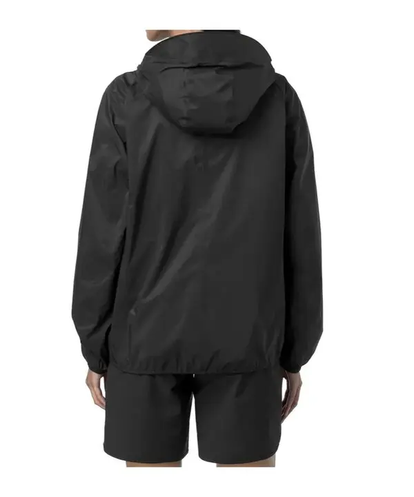 K-WAY Long-sleeved Hooded Jacket With Embroidered Logo - Black