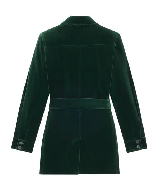 Saint Laurent Saharienne Velvet Jacket - Jade