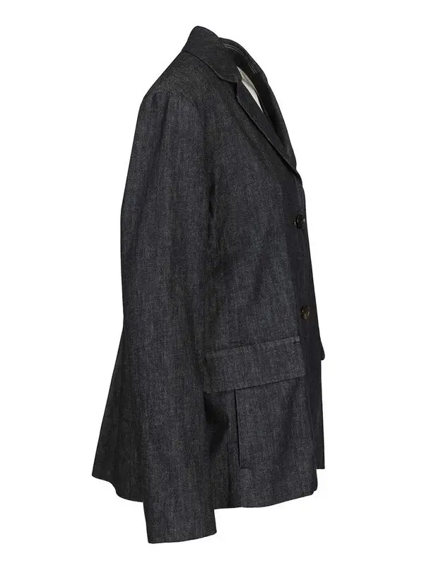 Max Mara S Leone Single Breasted Denim Jacket - Navy Blue