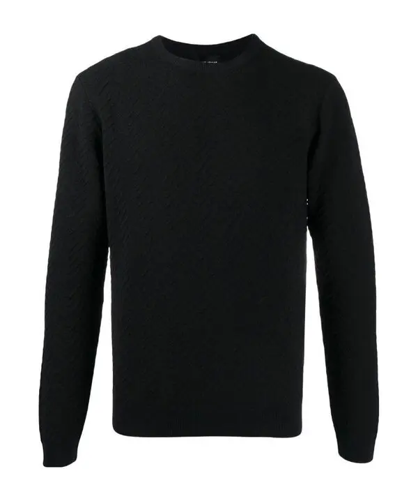 Giorgio Armani Textured Knit Jumper - Black