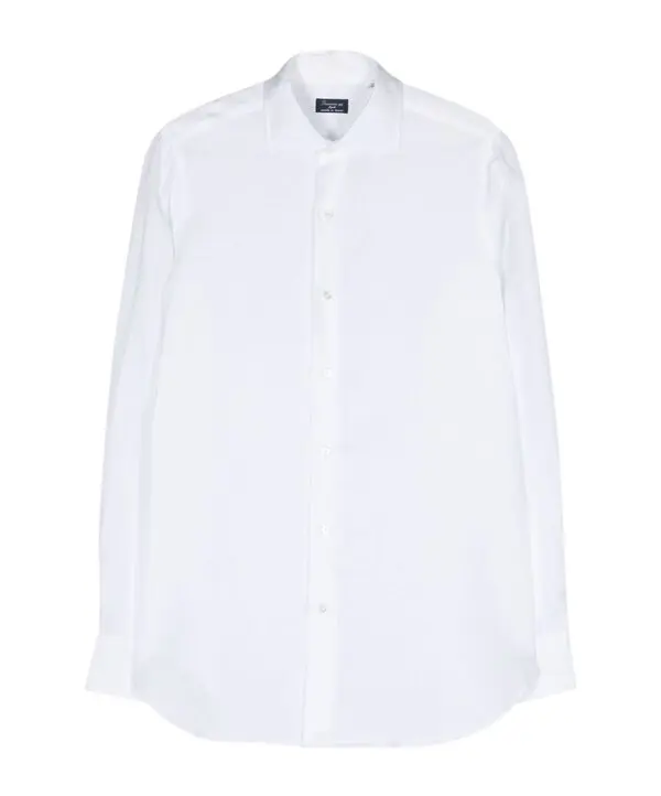 FINAMORE 1925 Semi-sheer Long-sleeve Shirt - White
