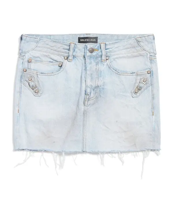Balenciaga City Denim Mini Skirt - Light Blue