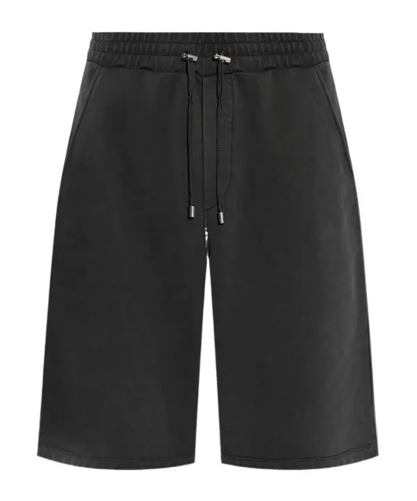 Balmain Logo Embroidered Bermuda Shorts - Black