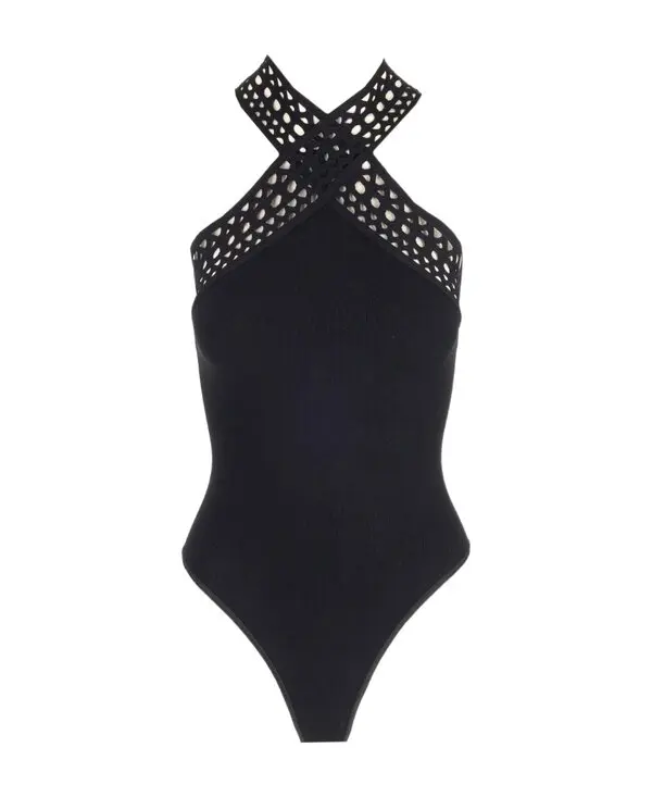 Alaïa Halterneck Cut-out Bodysuit - Black
