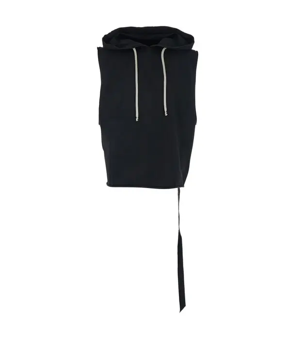 Rick Owens Hooded Drawstring T-shirt - Black